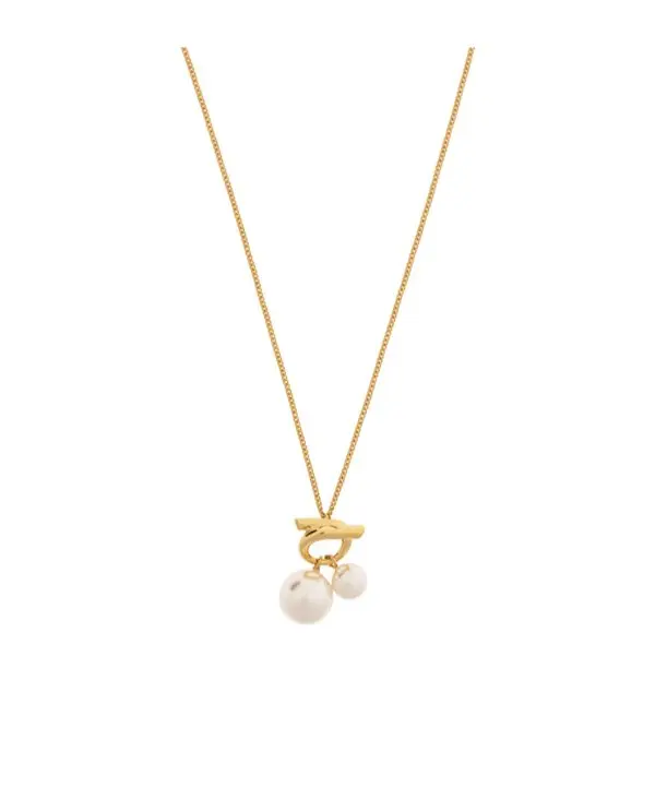 FERRAGAMO Pearl Pendant Necklace - Yellow