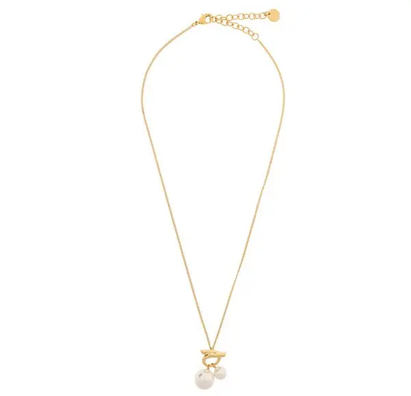 FERRAGAMO Pearl Pendant Necklace - Yellow