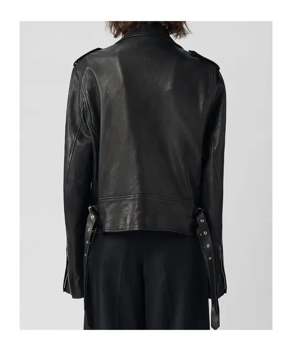 ANN DEMEULEMEESTER Anu" Asymmetrical Leather Biker Jacket