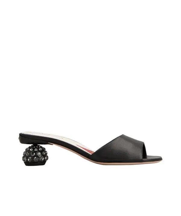 ROGER VIVIER Embellished Leather Mules