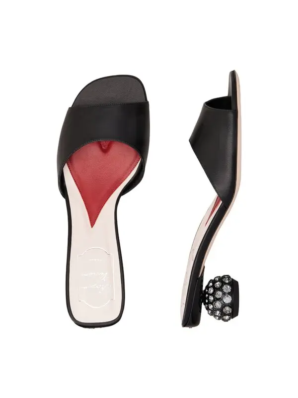 ROGER VIVIER Embellished Leather Mules