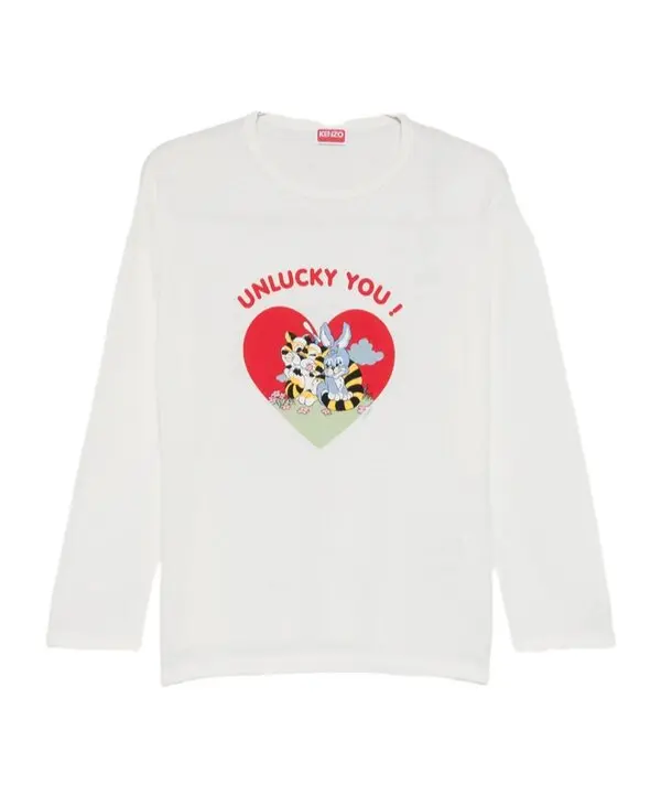 Kenzo Cotton Long Sleeve T-shirt With Graphic Detail - No
