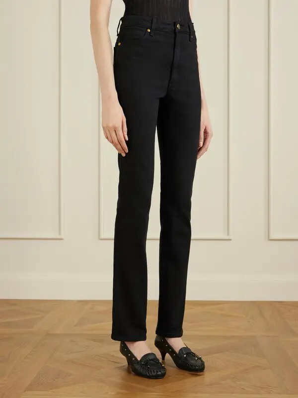 Khaite Daria High-waisted Slim-fit Jeans - Black