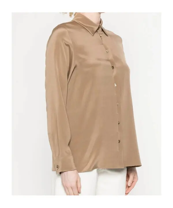 Max Mara Lapel Long Sleeve Shirt - Brown