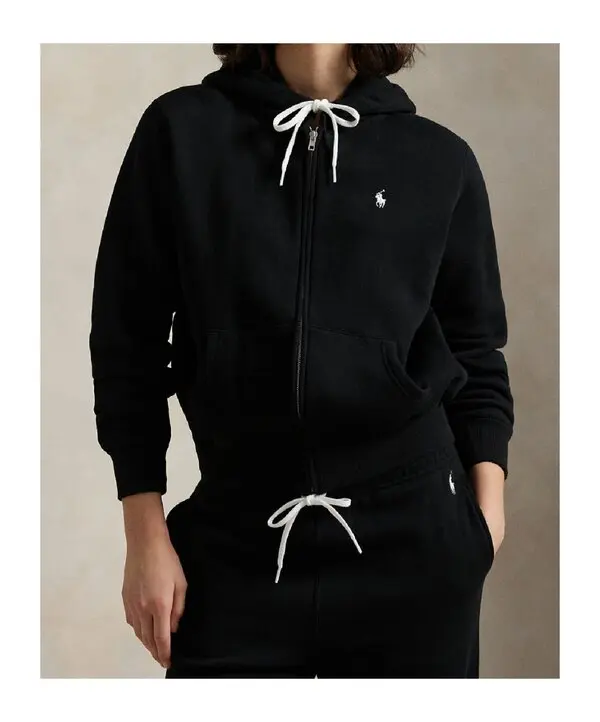 Polo Ralph Lauren Zip-up Hoodie With Embroidered Pony - Black