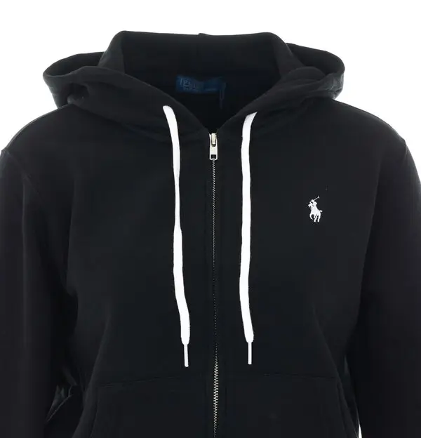 Polo Ralph Lauren Zip-up Hoodie With Embroidered Pony - Black