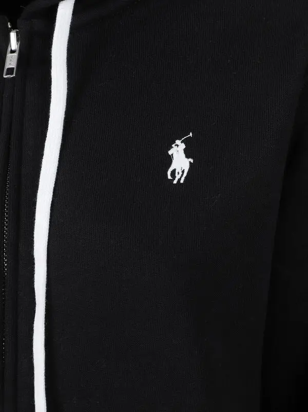 Polo Ralph Lauren Zip-up Hoodie With Embroidered Pony - Black