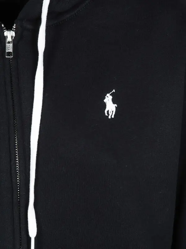 Polo Ralph Lauren Zip-up Hoodie With Embroidered Pony - Black