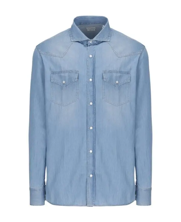 Brunello Cucinelli Long-sleeved Denim Shirt