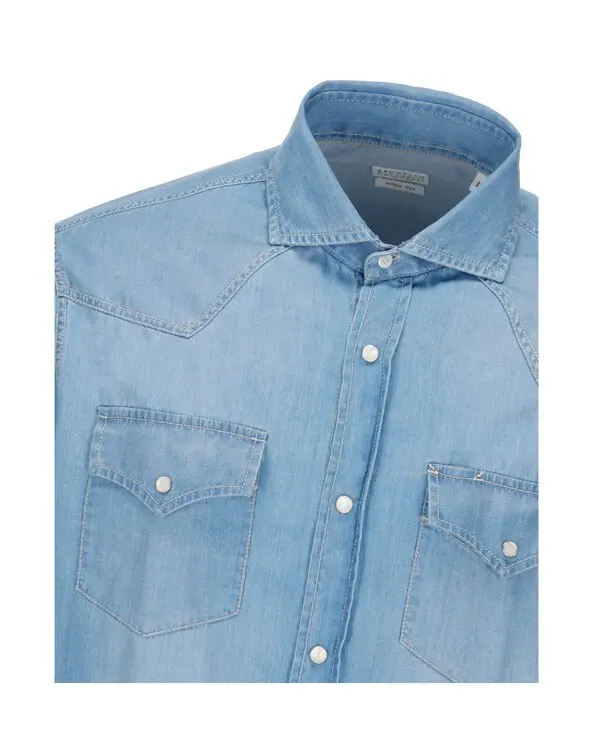 Brunello Cucinelli Long-sleeved Denim Shirt