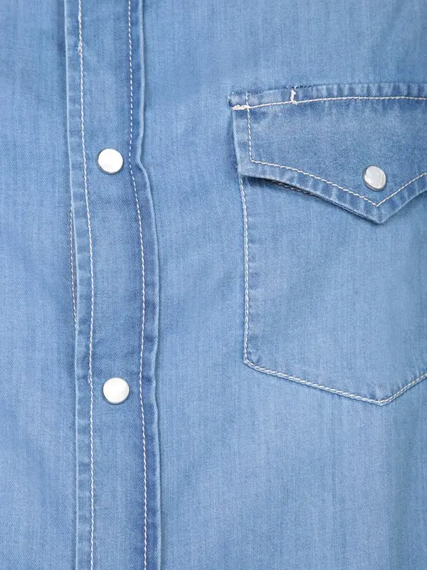 Brunello Cucinelli Long-sleeved Denim Shirt