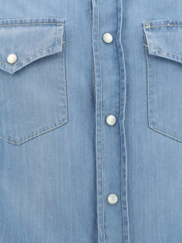 Brunello Cucinelli Long-sleeved Denim Shirt
