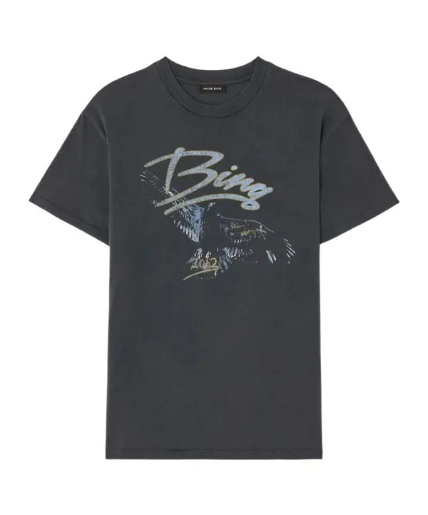 ANINE BING Graphic T-shirt - Washed Black
