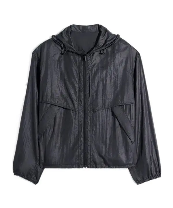 LEMAIRE Hooded Zip-up Windbreaker - Gray-black