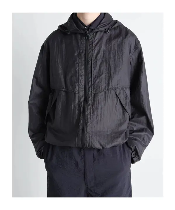 LEMAIRE Hooded Zipped Windbreaker - Gray-black