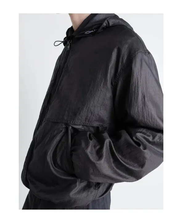 LEMAIRE Hooded Zipped Windbreaker - Gray-black
