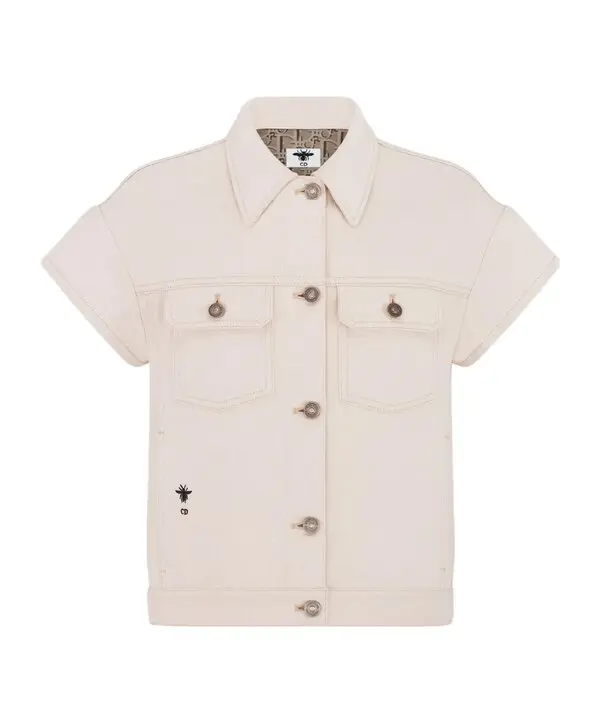Dior Short Sleeved Jacket With Classic Collar - White