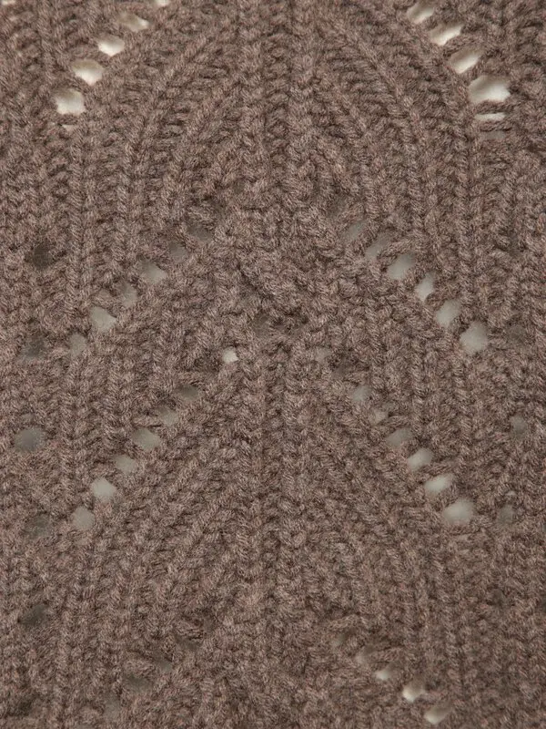 LOULOU STUDIO High Neck Long Sleeve Sweater With Geometric Lace Cutouts