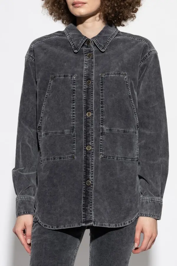 Isabel Marant Étoile Oriana Corduroy Shirt Jacket - Grey