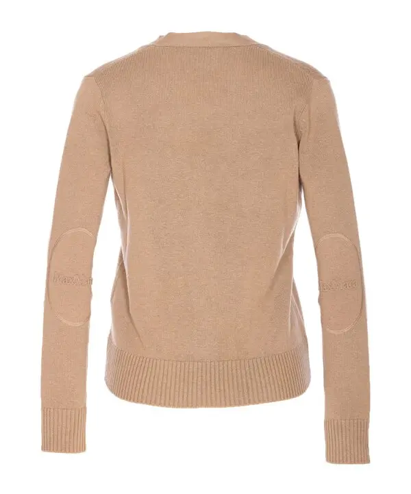 Max Mara V-neck Button-up Cardigan With Ribbed Cuffs And Hem