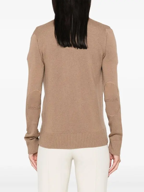 Max Mara V-neck Button-up Cardigan With Ribbed Cuffs And Hem