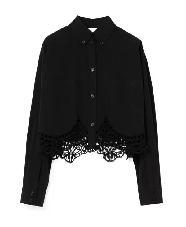 Burberry Lace-detailed Shirt - Black