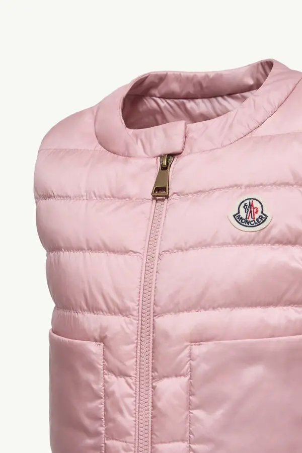 Moncler Latife Quilted Vest With Ruffled Hem