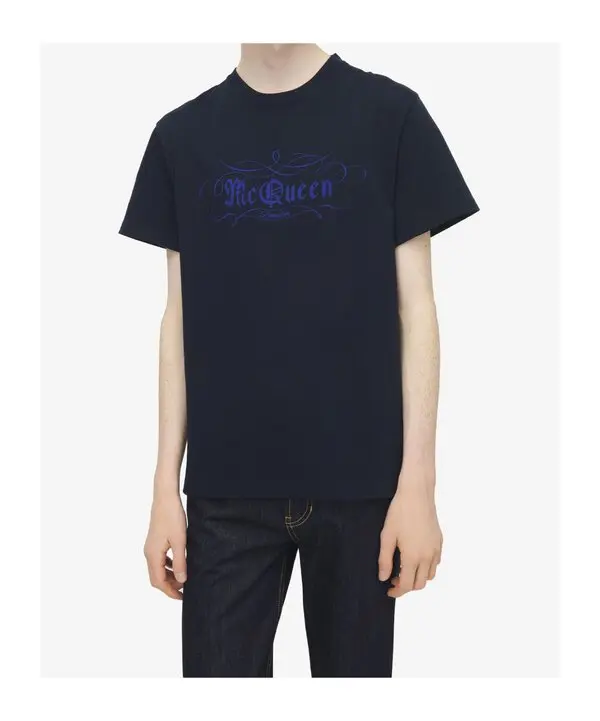 Alexander McQueen Script Printed Crewneck T-shirt