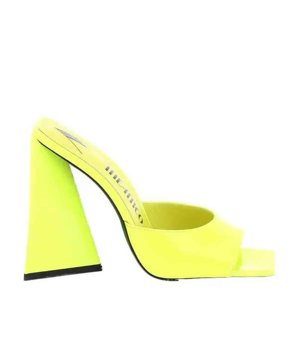 Attico The Devon Slip-on Square-toe Mules - Yellow