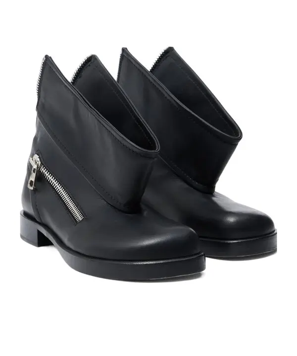 J.W.ANDERSON Biker Leather Ankle Boots - Black