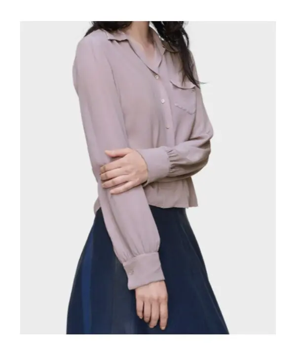 MAISON MARGIELA Long-sleeved Silk Crepe De Chine Shirt - Pink