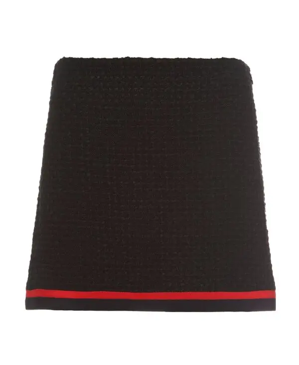 Miu Miu Tweed Mini Skirt With Stripe Detail