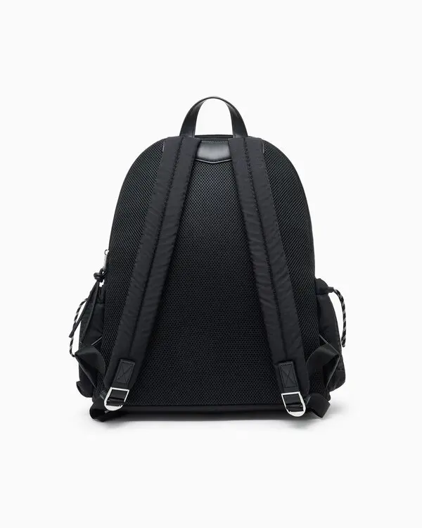Emporio Armani Quilted Logo Plaque Zip-up Backpack
