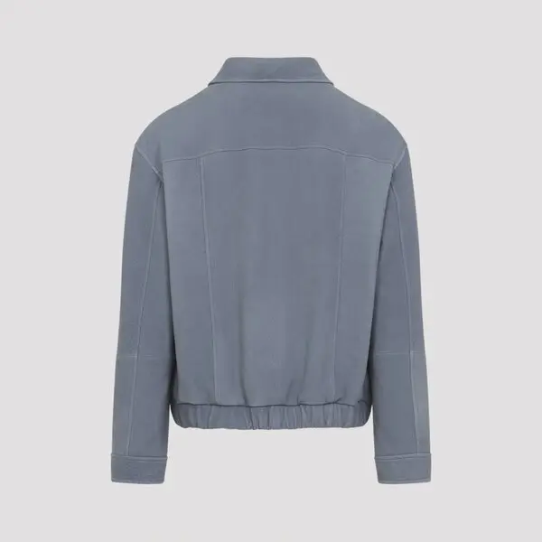 Brunello Cucinelli Leather Bomber Jacket - Gray