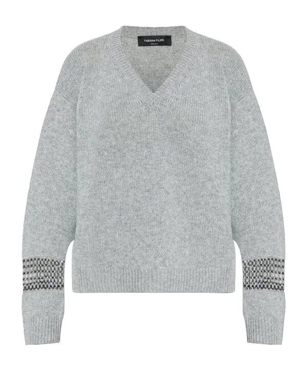 Fabiana Filippi Embellished V-neck Jumper