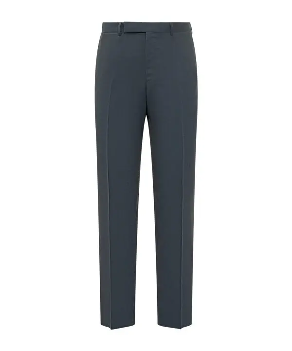 Zegna Pleated Regular-fit Trousers - Black