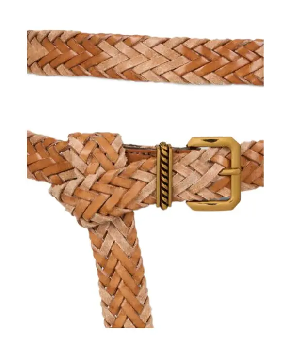 Etro Logo-engraved Braided Belt - Sand-colored