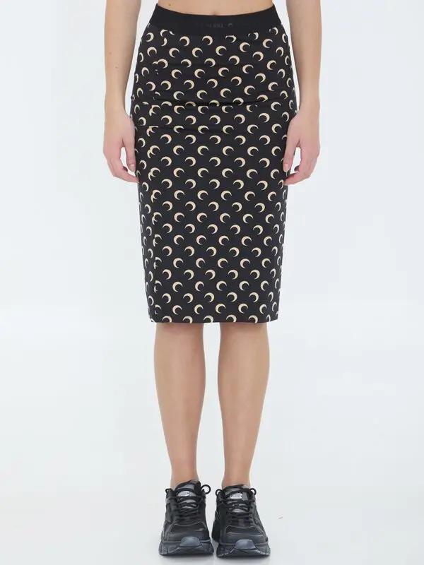 MARINE SERRE Moon Print Knee-length Skirt