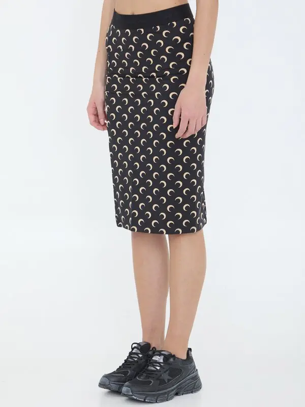 MARINE SERRE Moon Print Knee-length Skirt