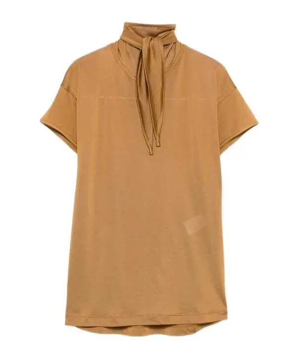 LEMAIRE Short-sleeved Top With Tie Detail - Nude