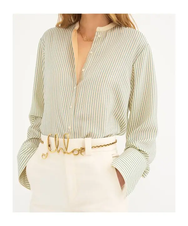 Chloé Striped Long Sleeve Blouse