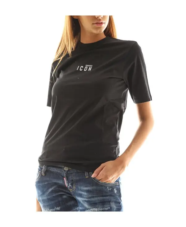 Dsquared2 Logo Printed Crewneck T-shirt - Black