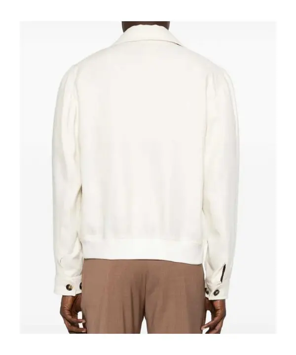 Brunello Cucinelli Polo Collar Bomber Jacket - White