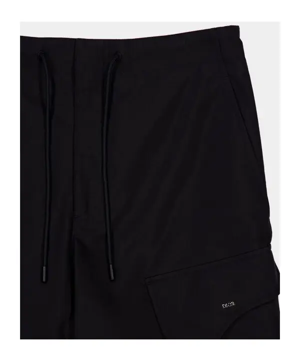 Dior Drawstring Cargo Trousers - Black