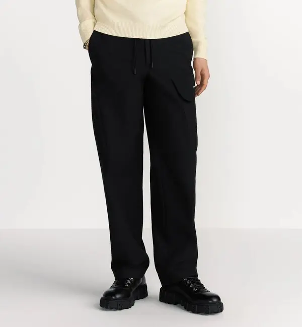 Dior Drawstring Cargo Trousers - Black