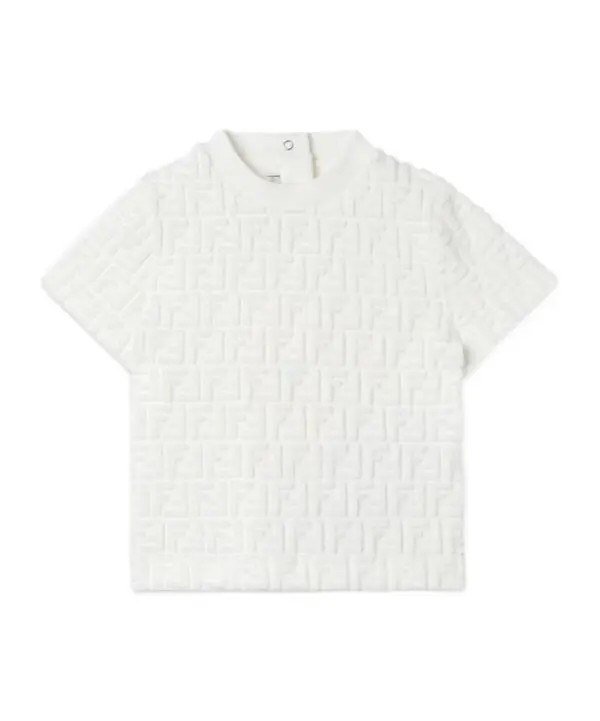 Fendi Terry Baby T-shirt With Logo - White