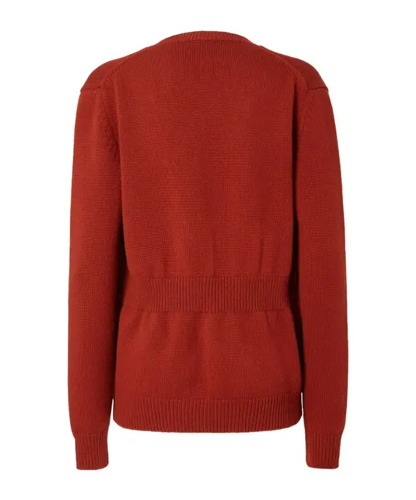 Fendi V-neck Cashmere Jumper With Elasticated Waistband