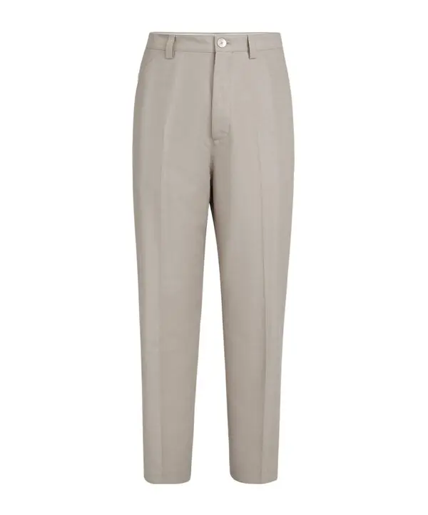 Brunello Cucinelli Panama Cotton Linen Trousers - Dove-grey