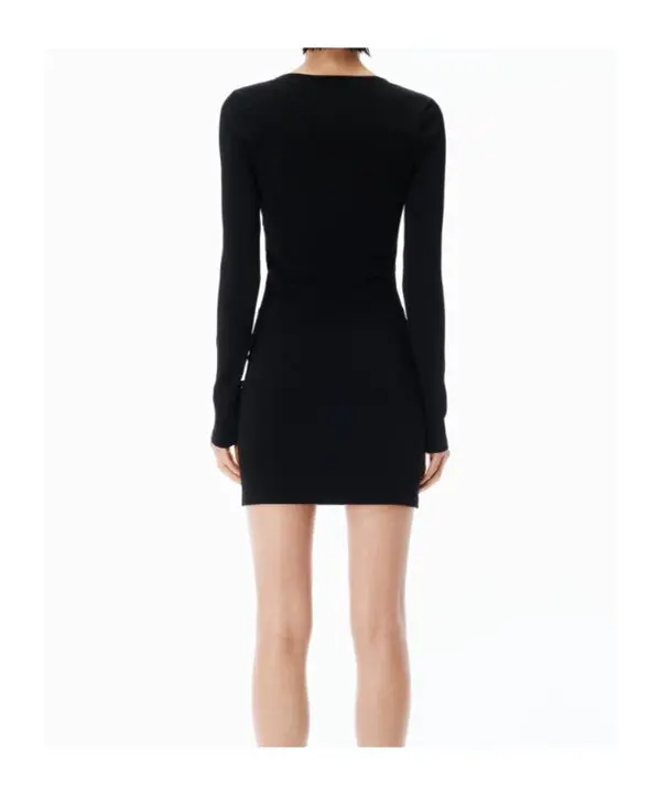 Alexander Wang V-neck Metal Logo Mini Dress