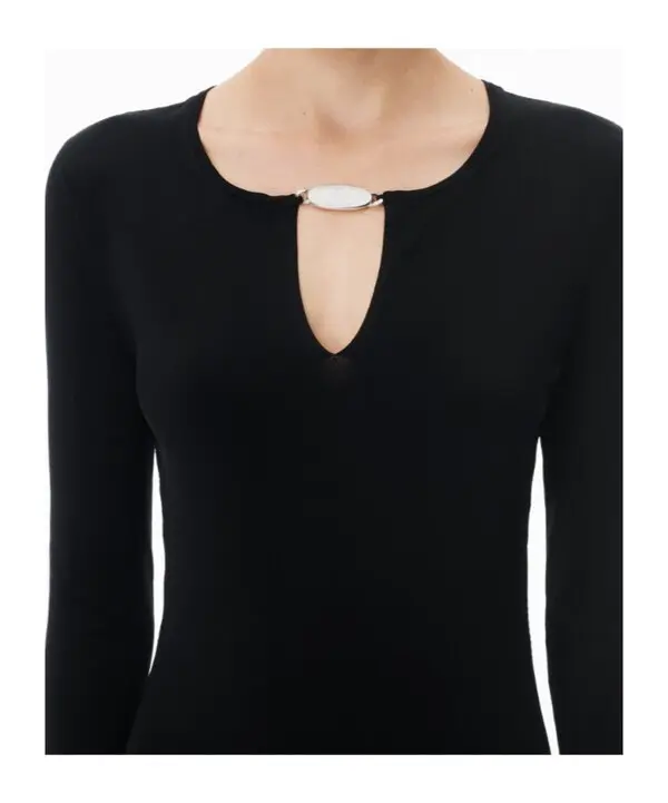 Alexander Wang V-neck Metal Logo Mini Dress